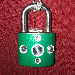 Jewelry | Vintage Green Lock Necklace | Poshmark